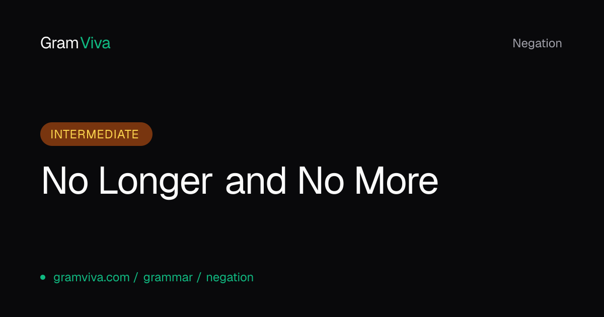 No Longer vs Not Anymore: Expressing Change | GramViva